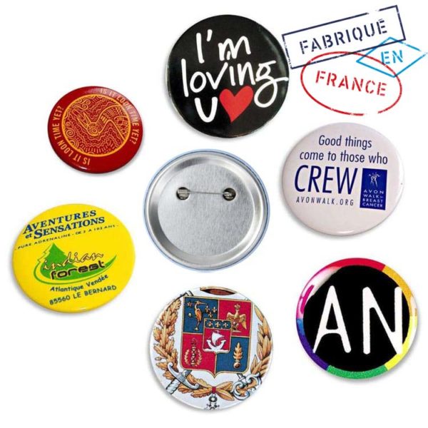 Badges métalliques ronds type américain I Repères Médias